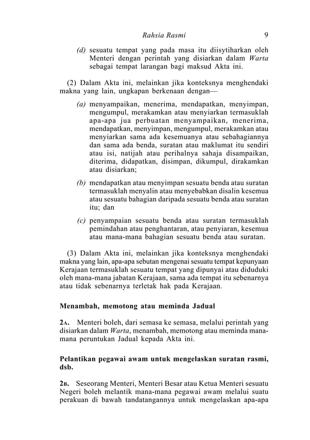 Akta 88 - Akta Rahsia Rasmi 1972 | PDF