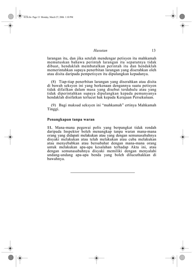 Akta Hasutan 1948 (Full) | PDF