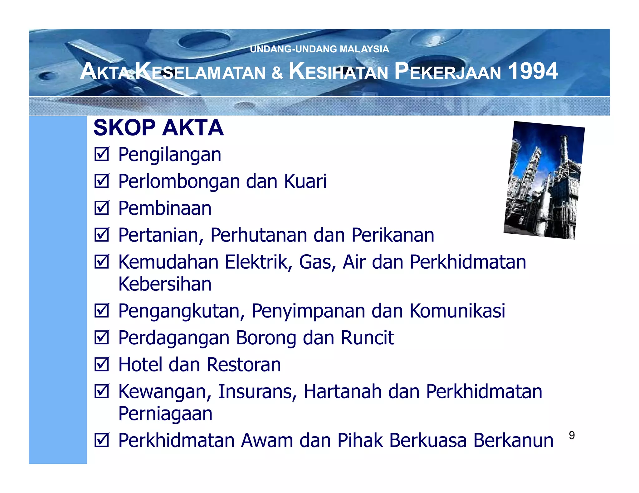 Akta keselamatan dan kesihatan perkerjaan 1994 | PDF