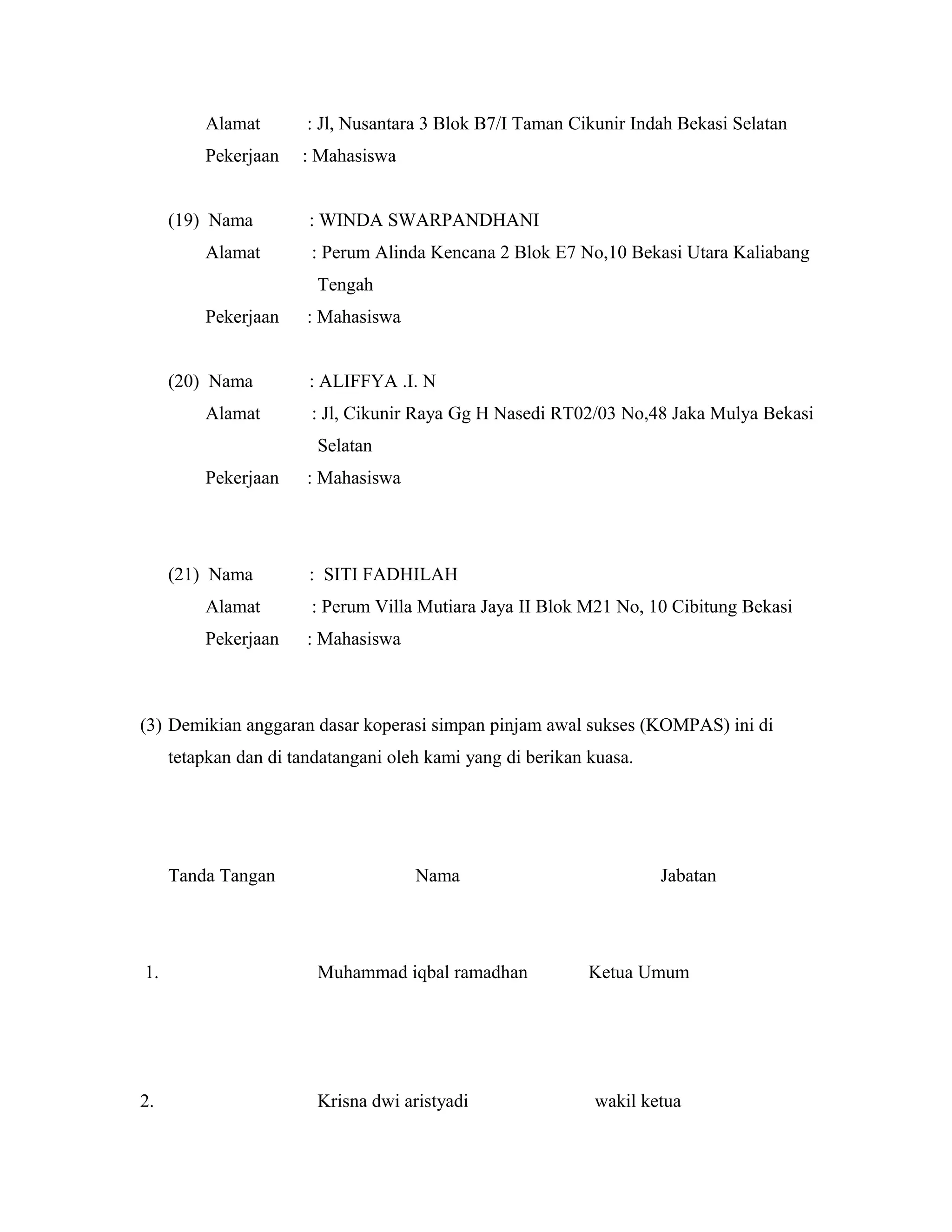 ADRT koperasi kompas | PDF