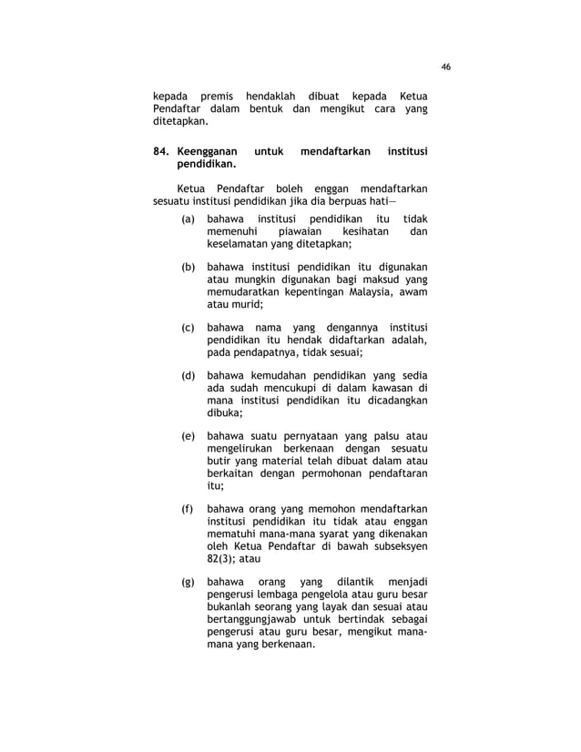 Akta pendidikan 1996 | PDF