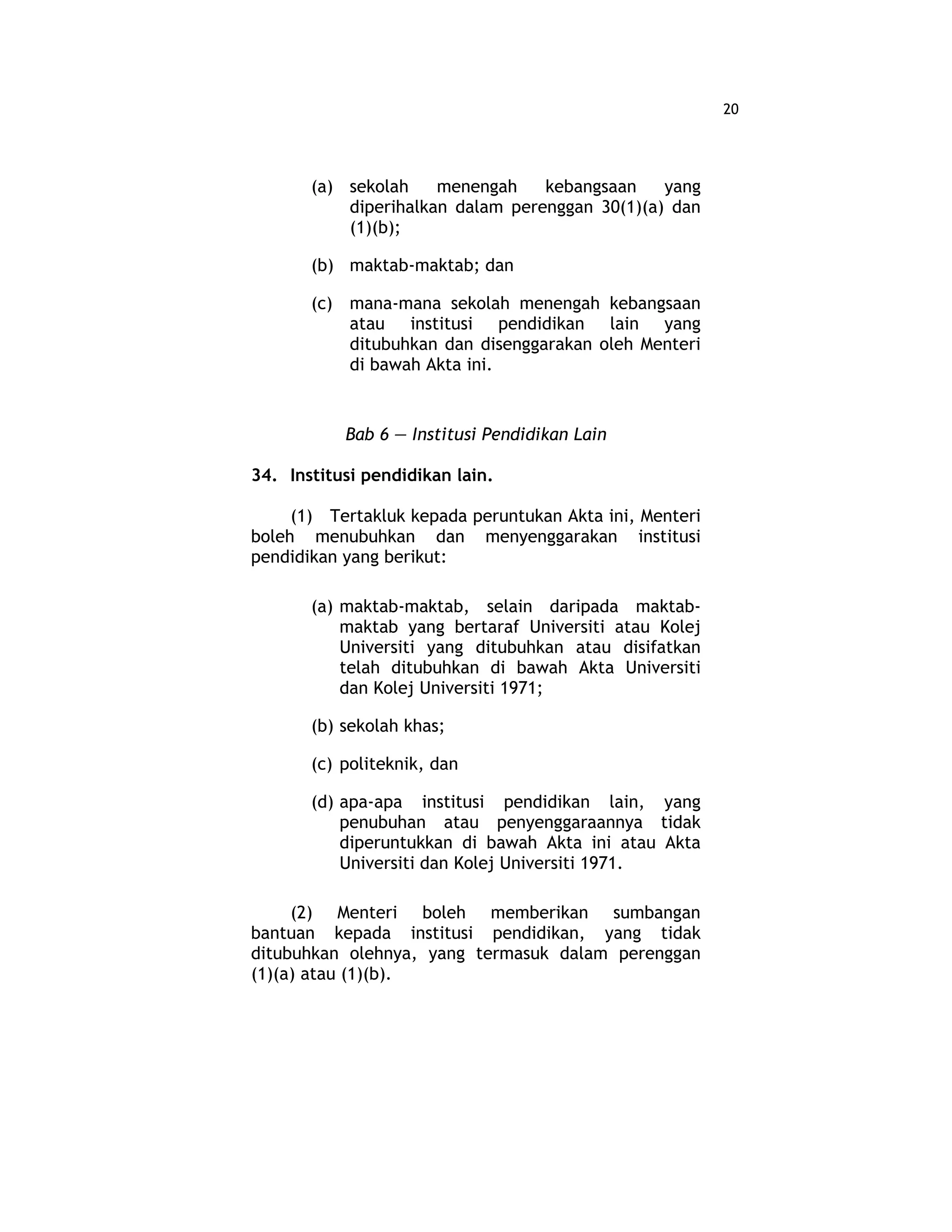 Akta pendidikan 1996 | PDF