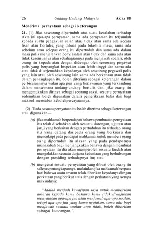 Undang- Undang Malaysia Akta Rahsia Rasmi 1972 Akta 88 | PDF