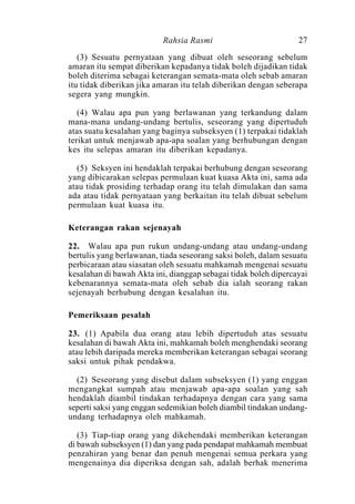 Undang- Undang Malaysia Akta Rahsia Rasmi 1972 Akta 88 | PDF