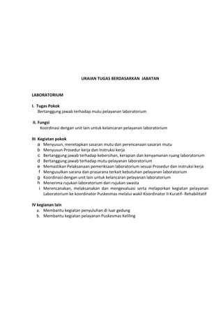 Akteditasi salido _uraian_tugas_kepala_puskesmas_2 | PDF