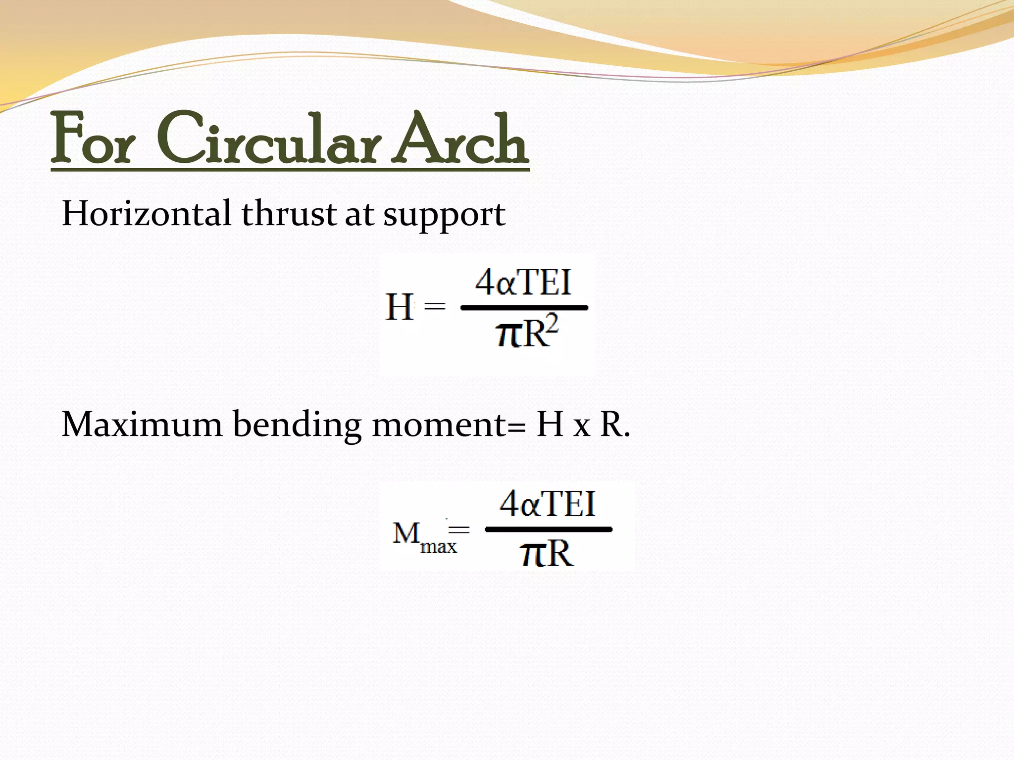 Ak temperature effect on 2 hinged arch | PPT