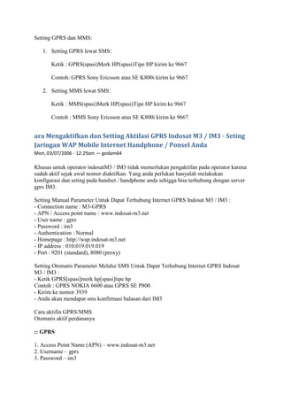 Aktifkan gprs | PDF