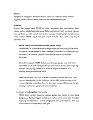 Jawapan untuk Sekolah dan Masyarat KPS 4043 | DOC