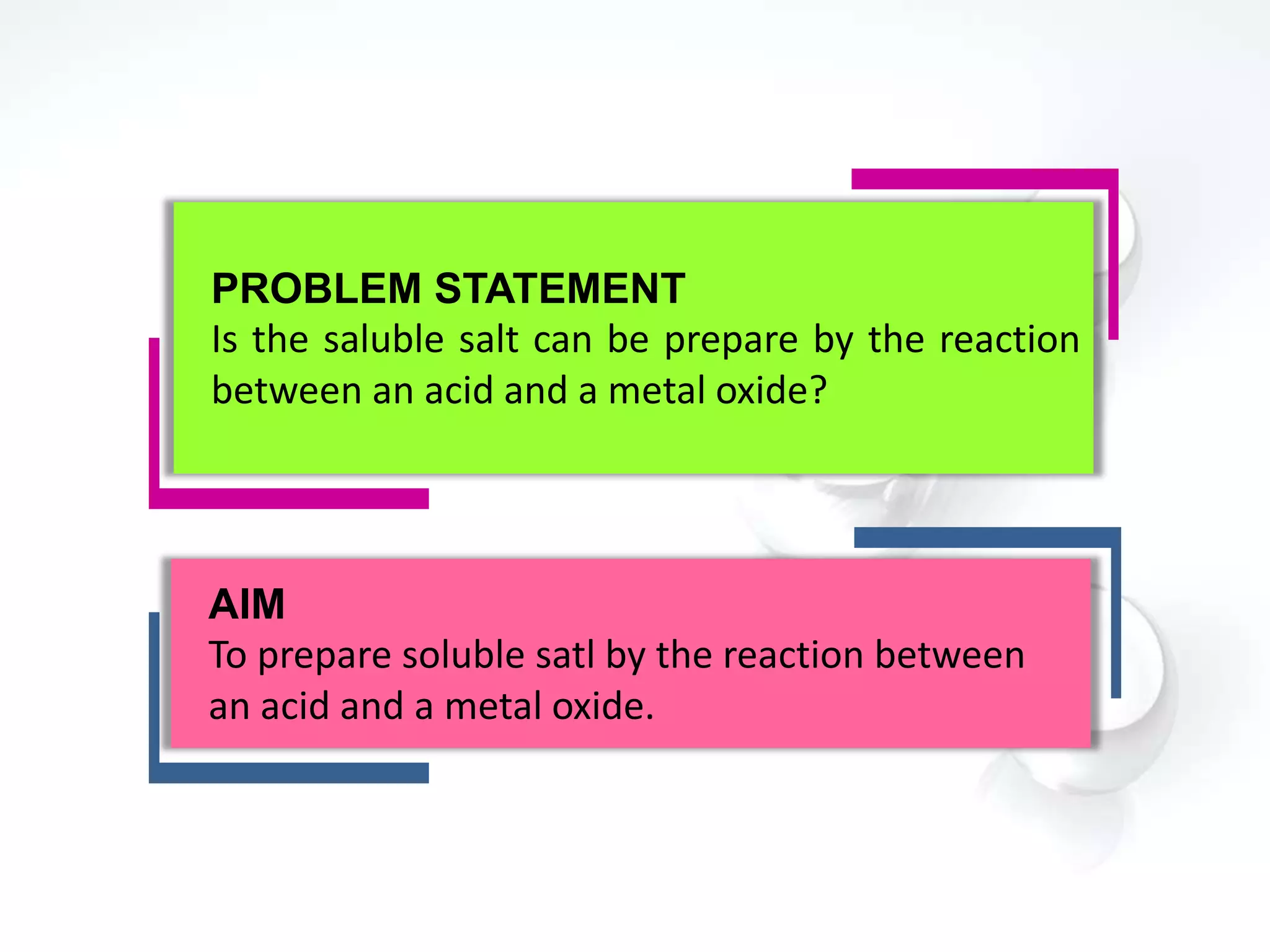 Preparation of Soluble Salt | PPTX