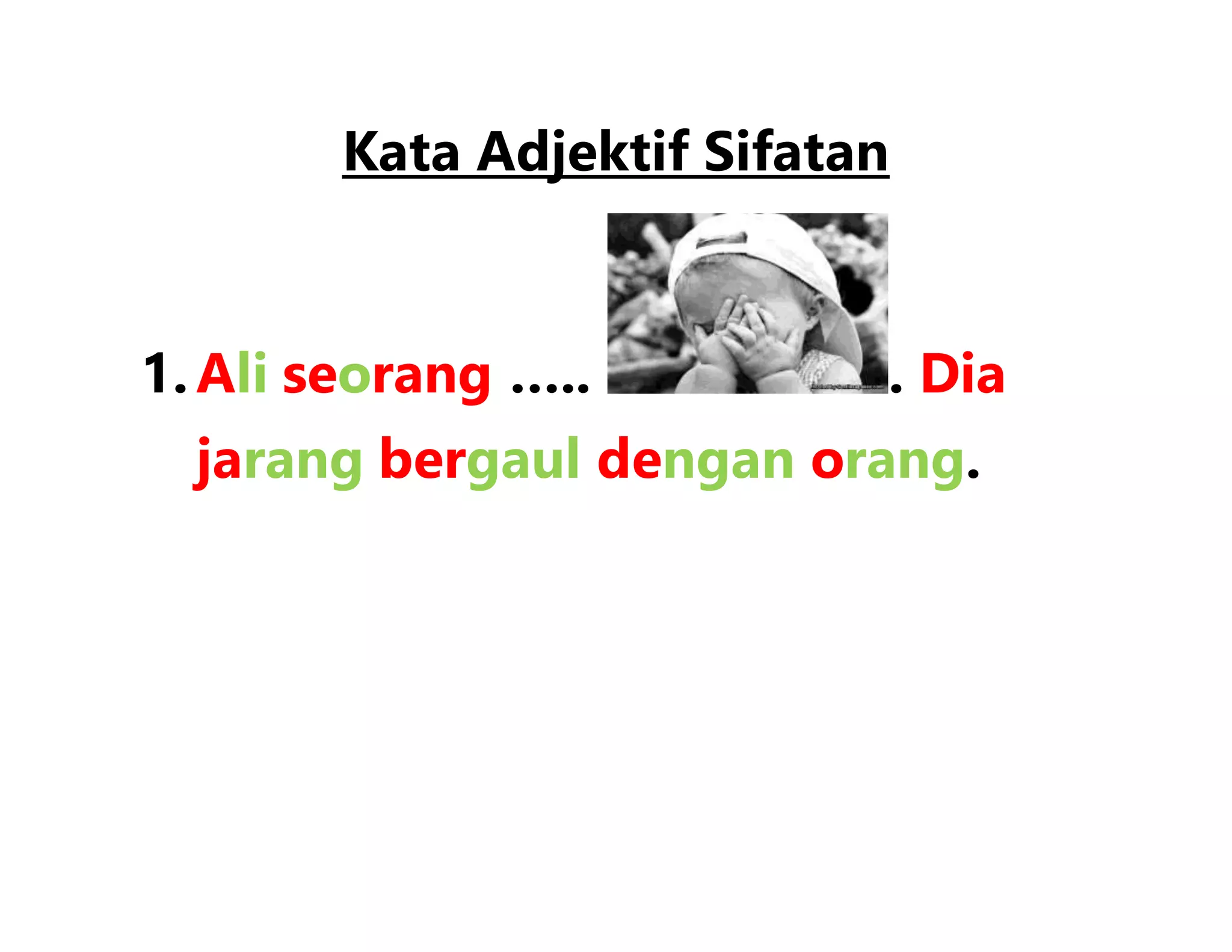 Aktiviti kata adjektif sifatan | PPT