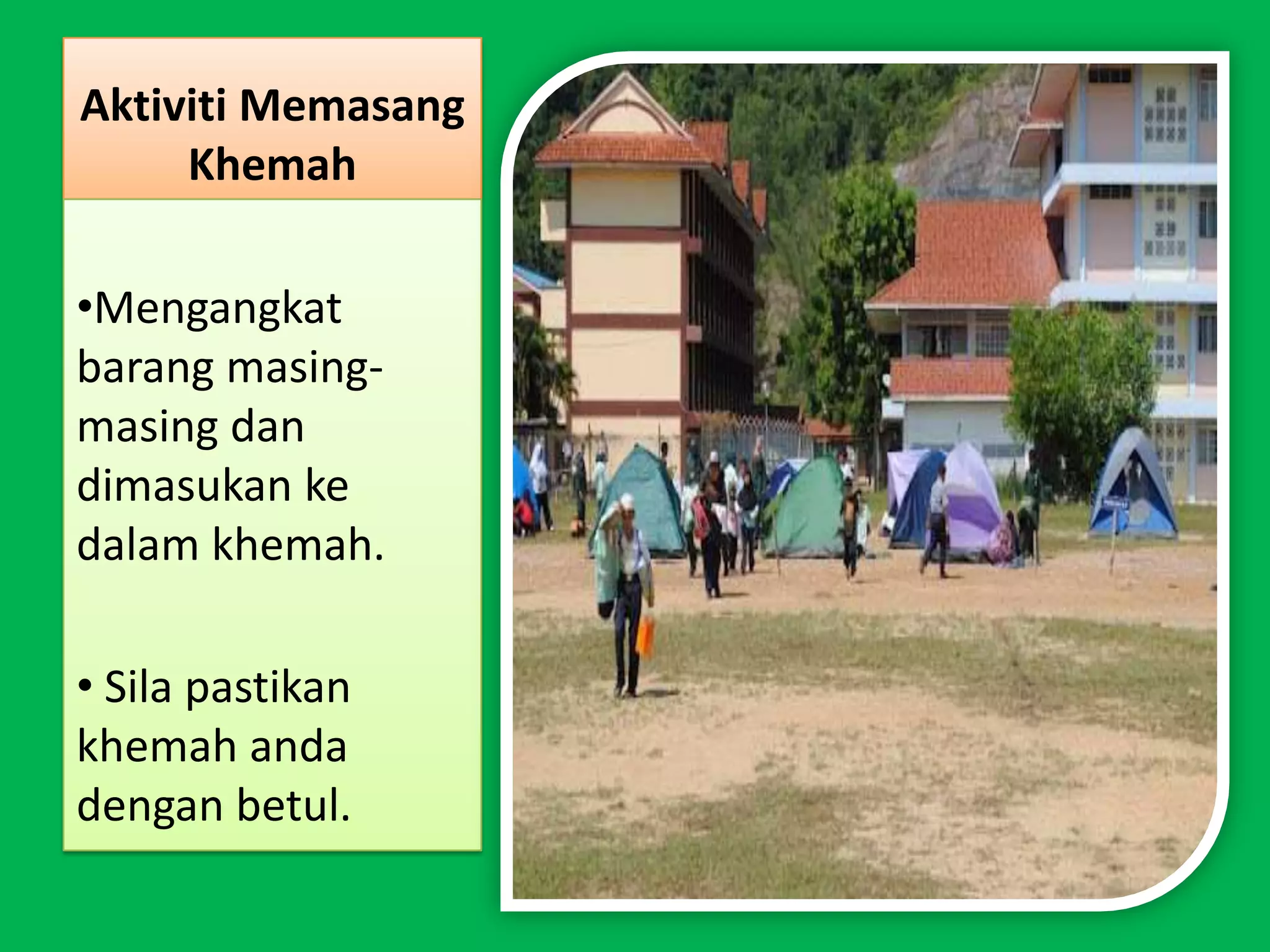 Aktiviti pasang khemah slideshare | PPTX