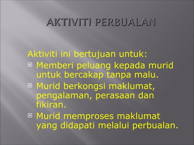 Aktiviti perbualan | PPT