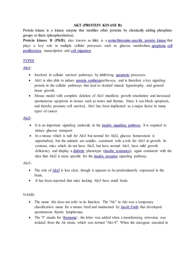 Akt/ Protein kinase B | PDF