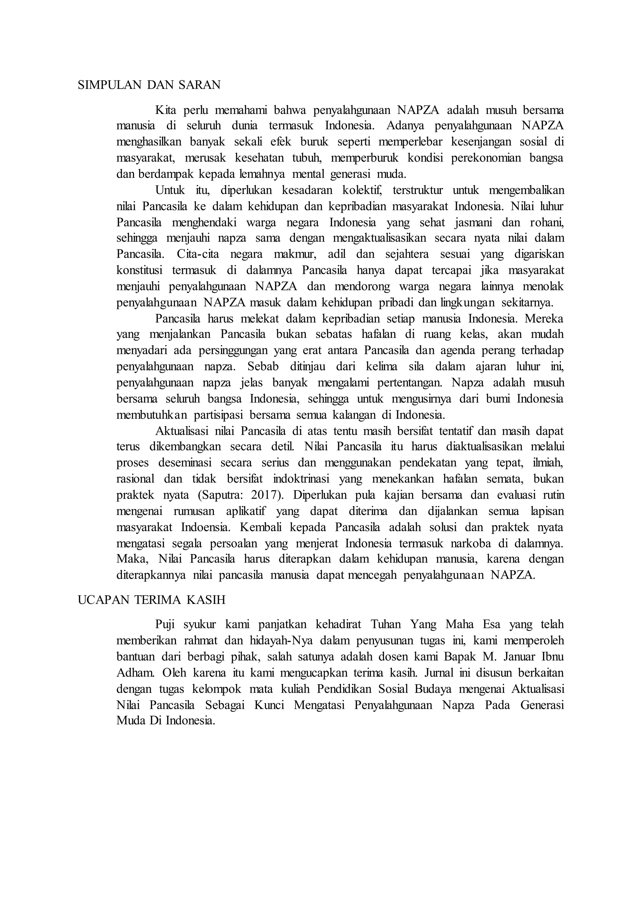 Aktualisasi nilai pancasila sebagai kunci mengatasi penyalahgunaan ...