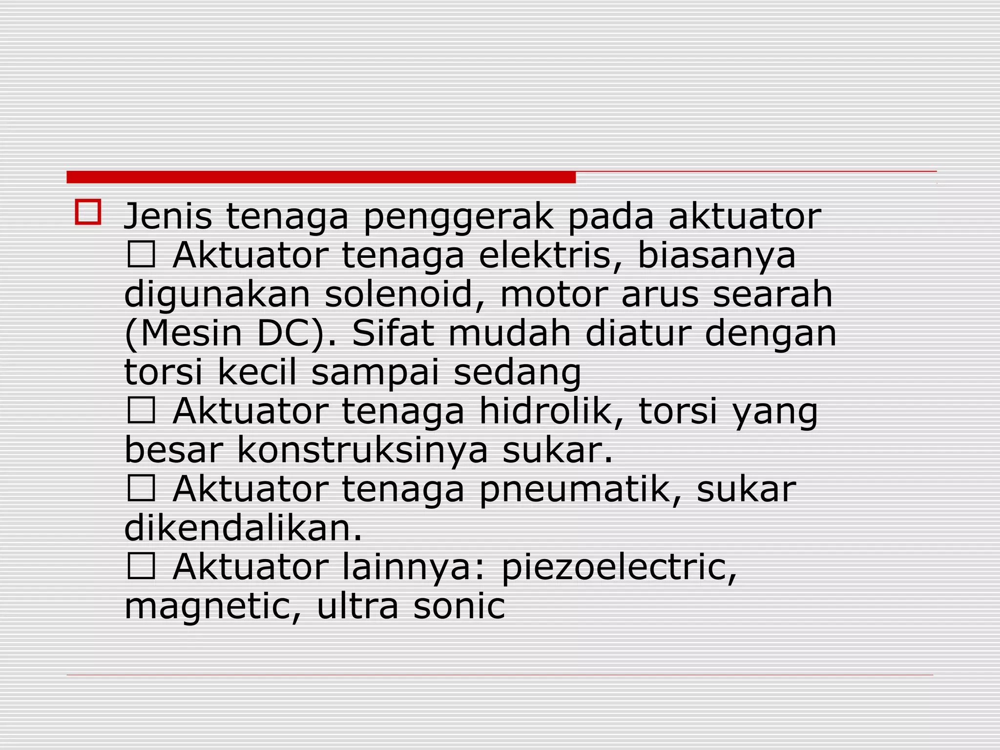 Aktuator pada robot | PPT
