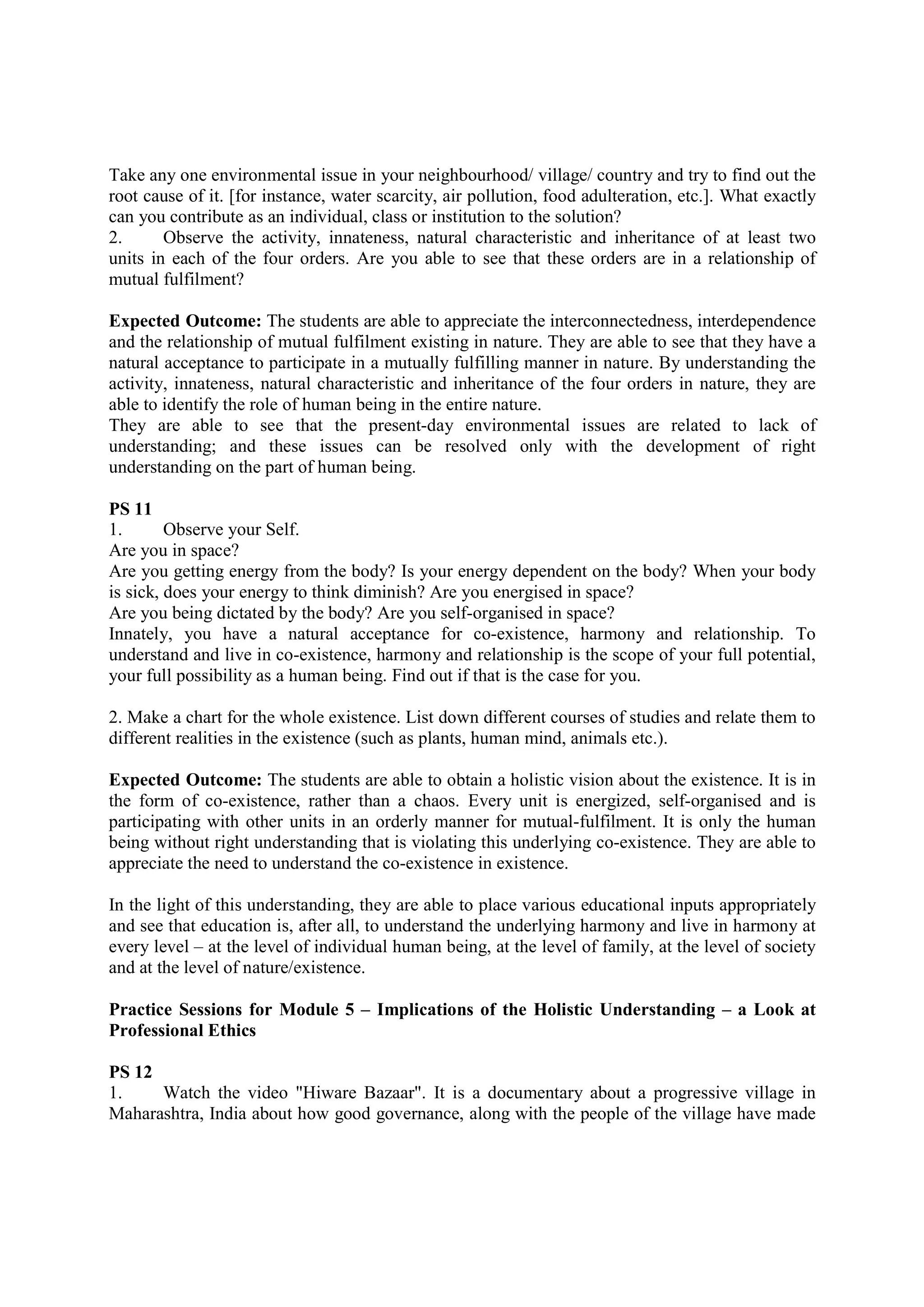 Universal Human Values Syllabus for AKTU | PDF
