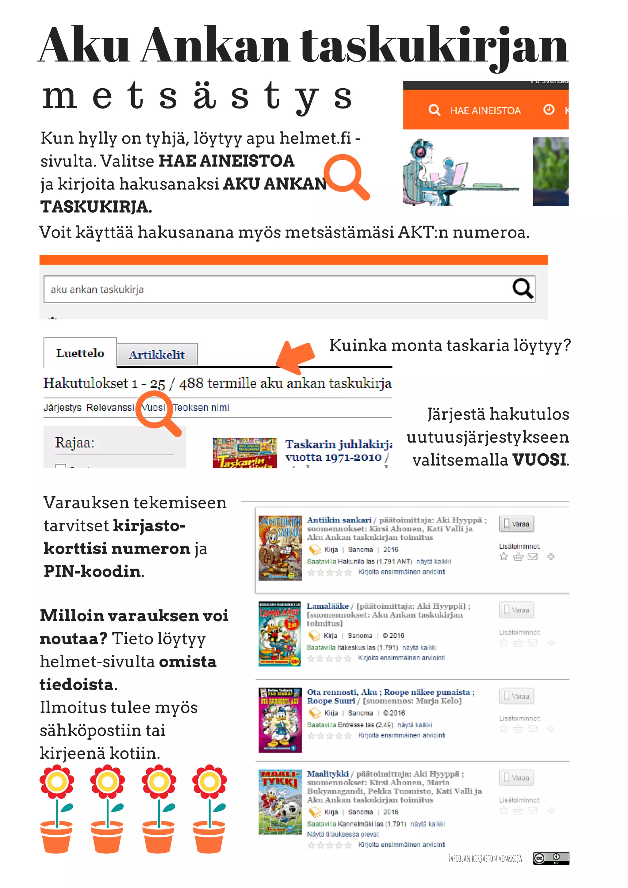 Helmet-ohje: Aku Ankan taskukirjan metsästys | PDF