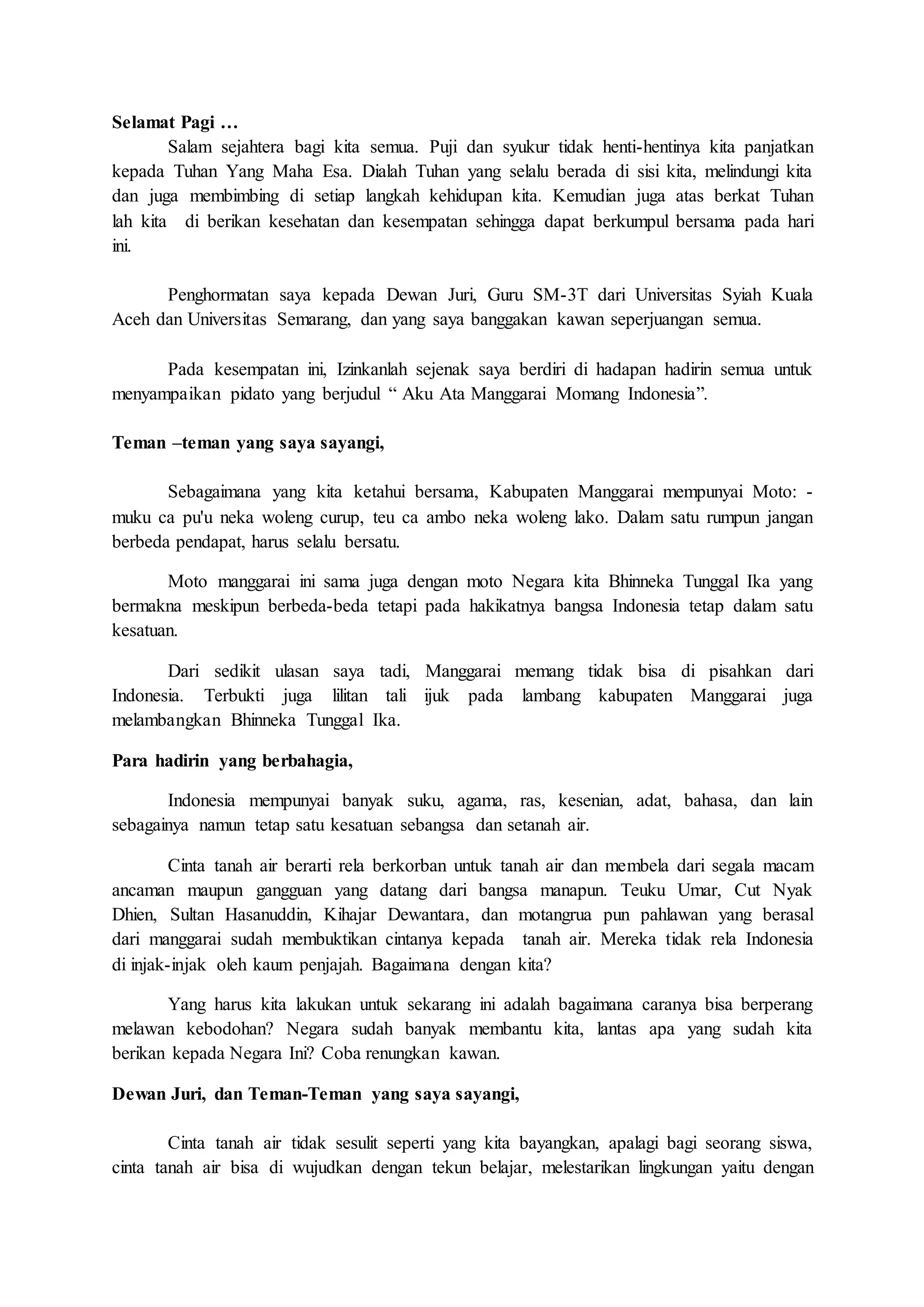 Aku ata manggarai, momang indonesia | DOCX