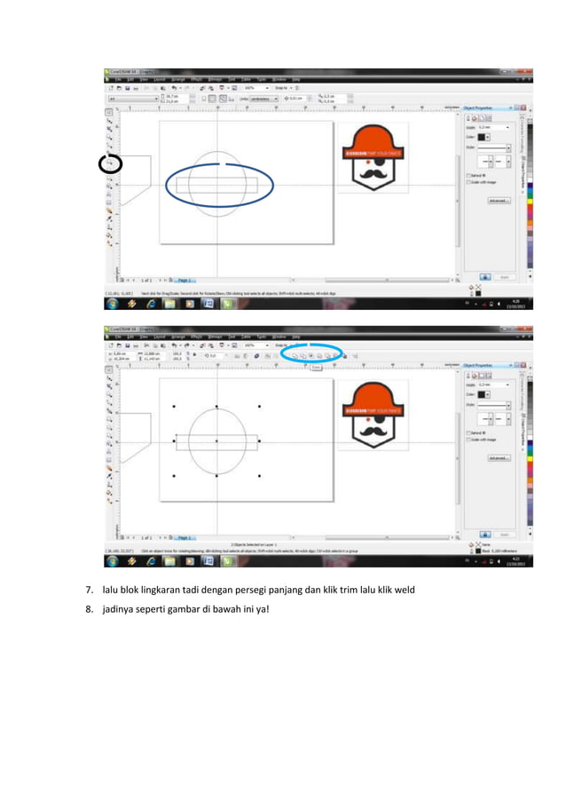 tutorial logo kick denim corel draw | PDF