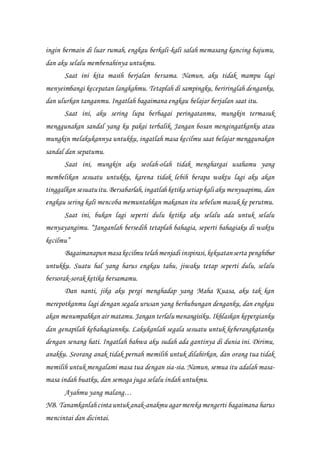 Aku, dulu, kini dan nanti | DOCX