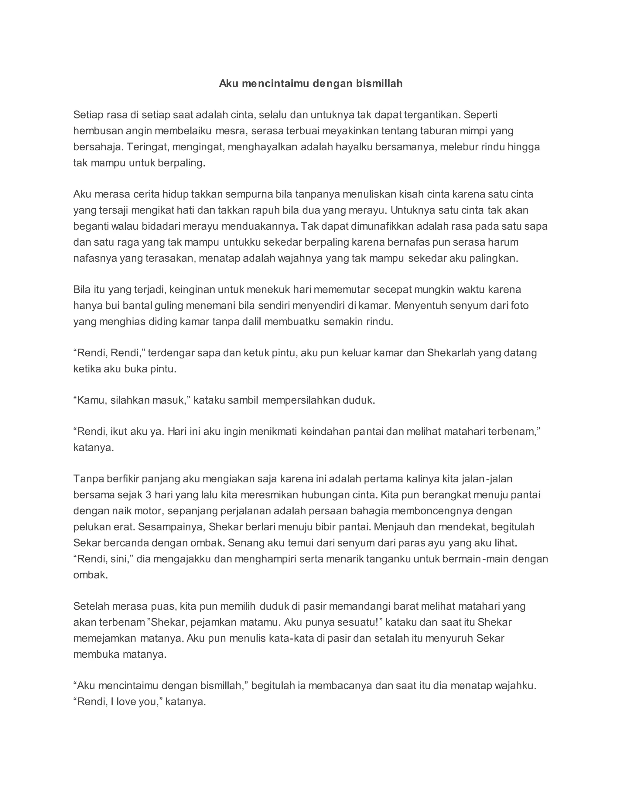 Aku mencintaimu dengan bismillah | DOCX