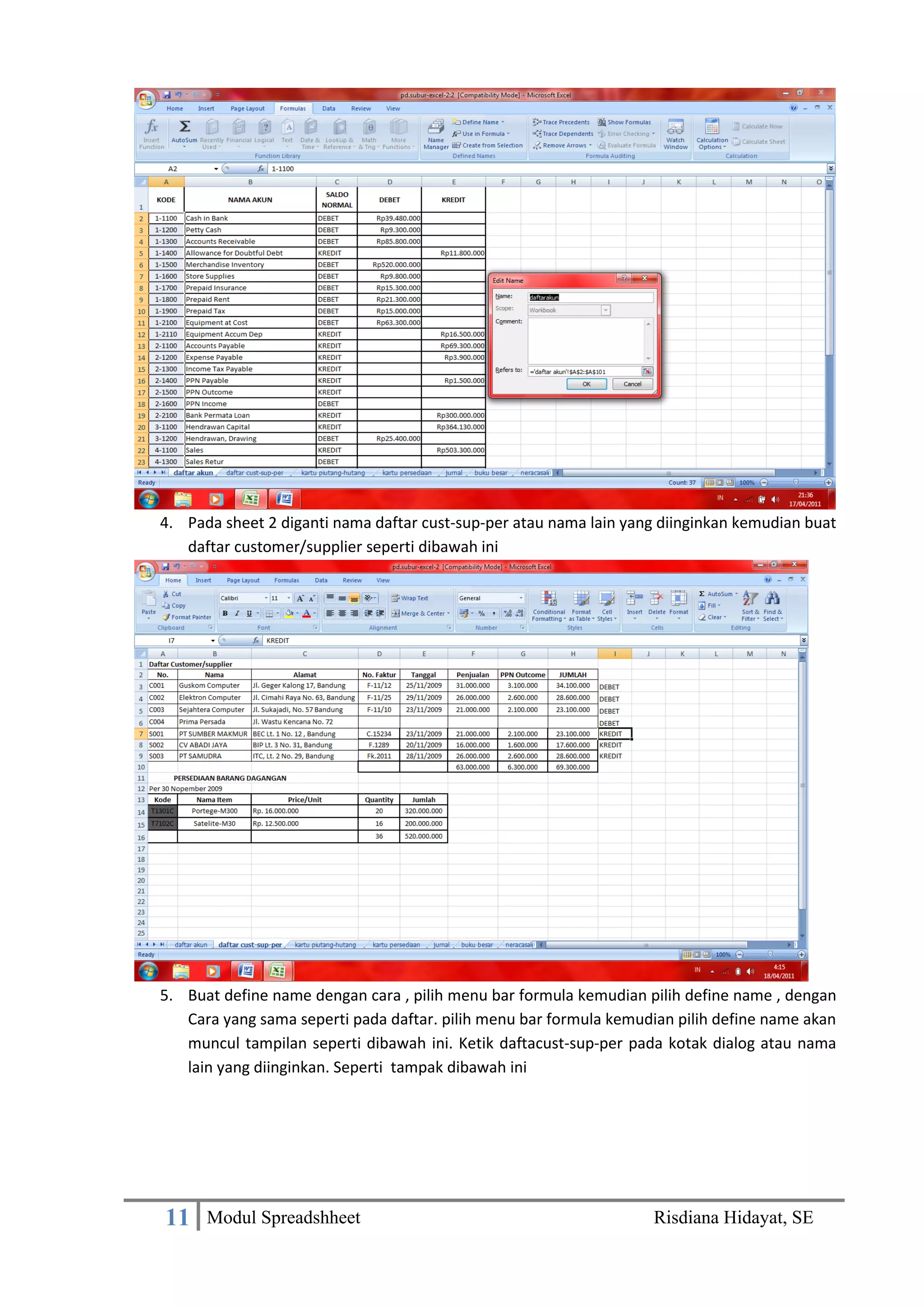Modul Prod. Akuntansi Program Spreadsheet | PDF