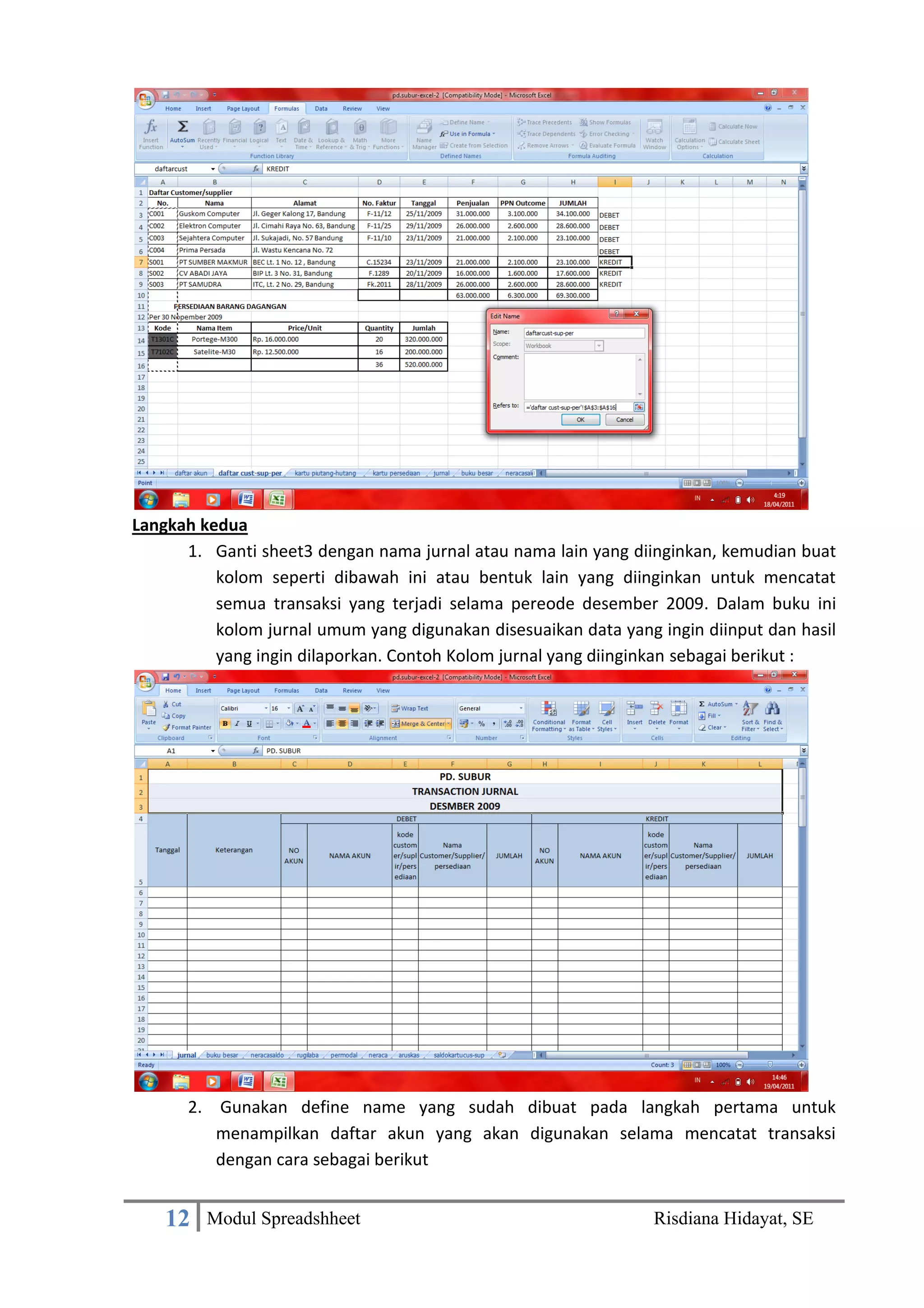 Modul Prod. Akuntansi Program Spreadsheet | PDF
