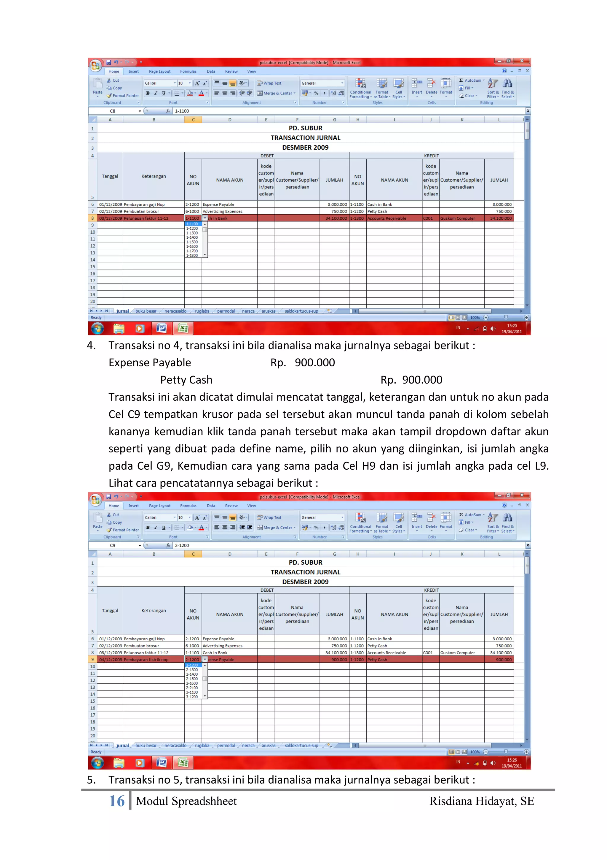 Modul Prod. Akuntansi Program Spreadsheet | PDF