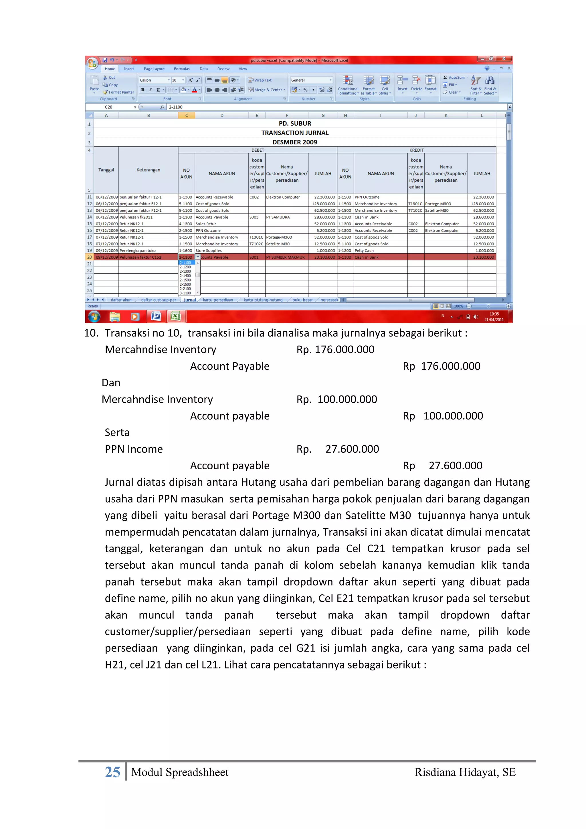 Modul Prod. Akuntansi Program Spreadsheet | PDF