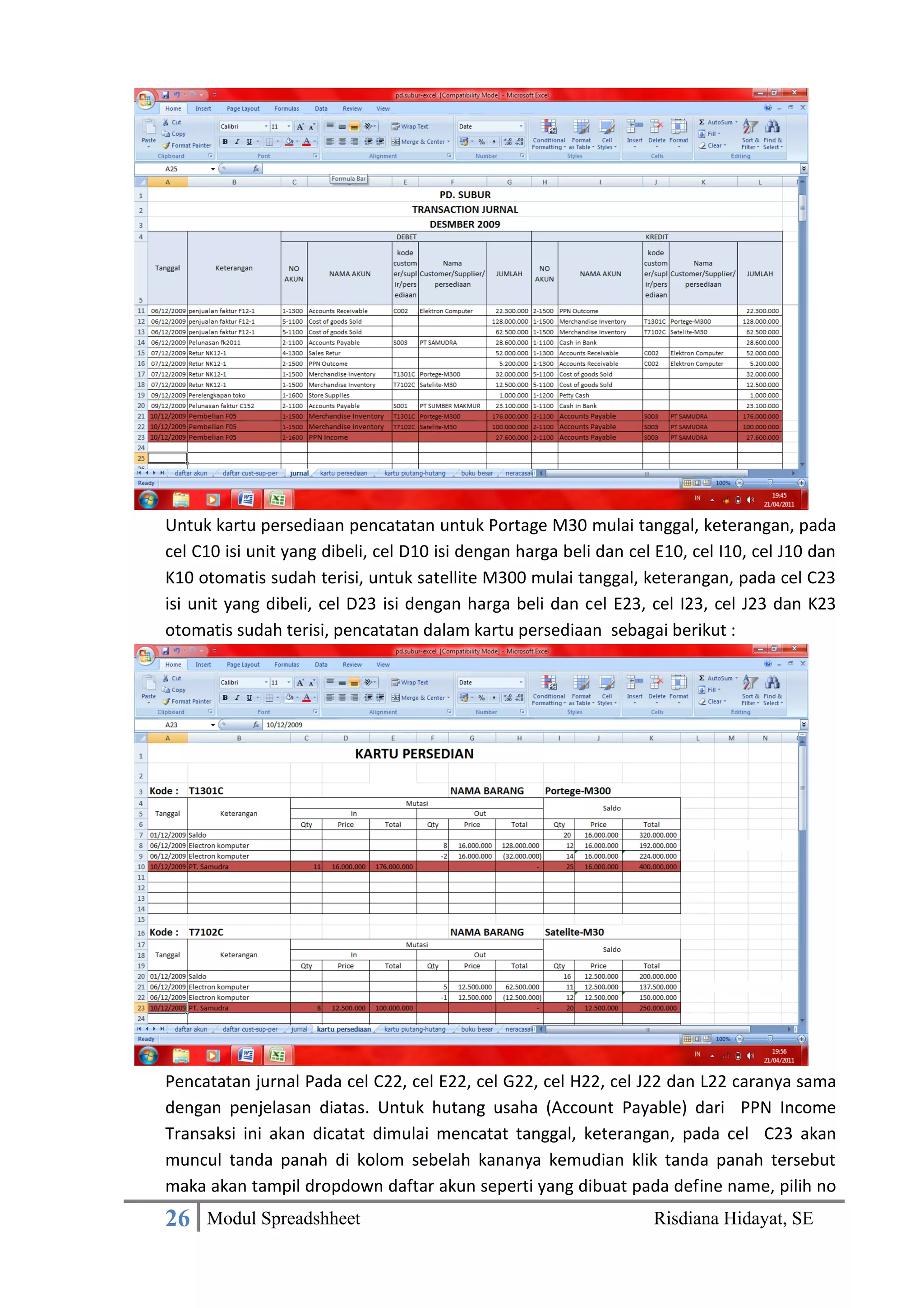 Modul Prod. Akuntansi Program Spreadsheet | PDF