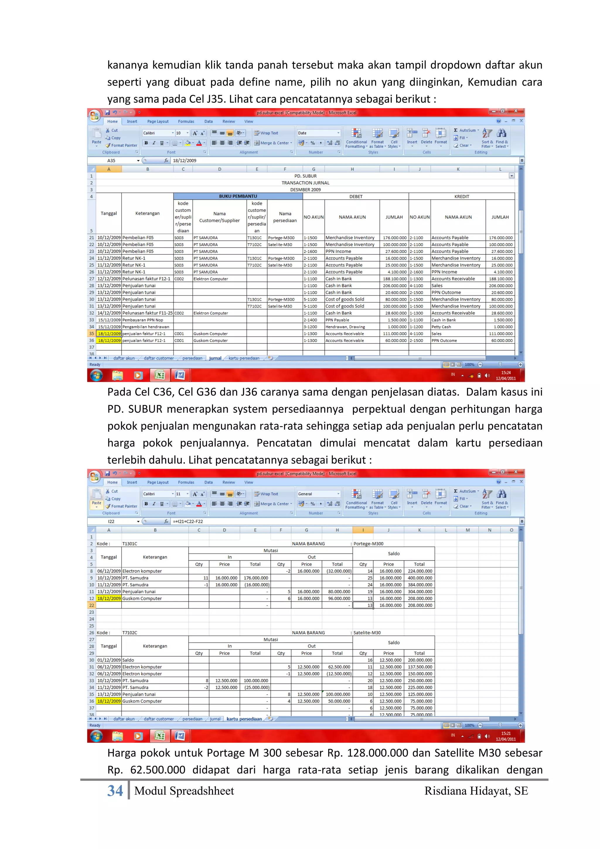 Modul Prod. Akuntansi Program Spreadsheet | PDF