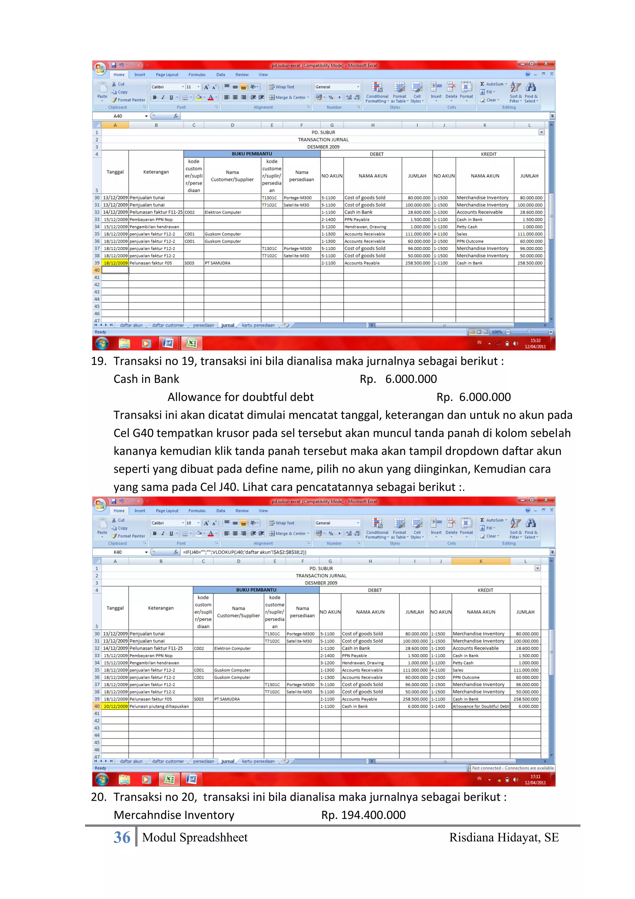 Modul Prod. Akuntansi Program Spreadsheet | PDF