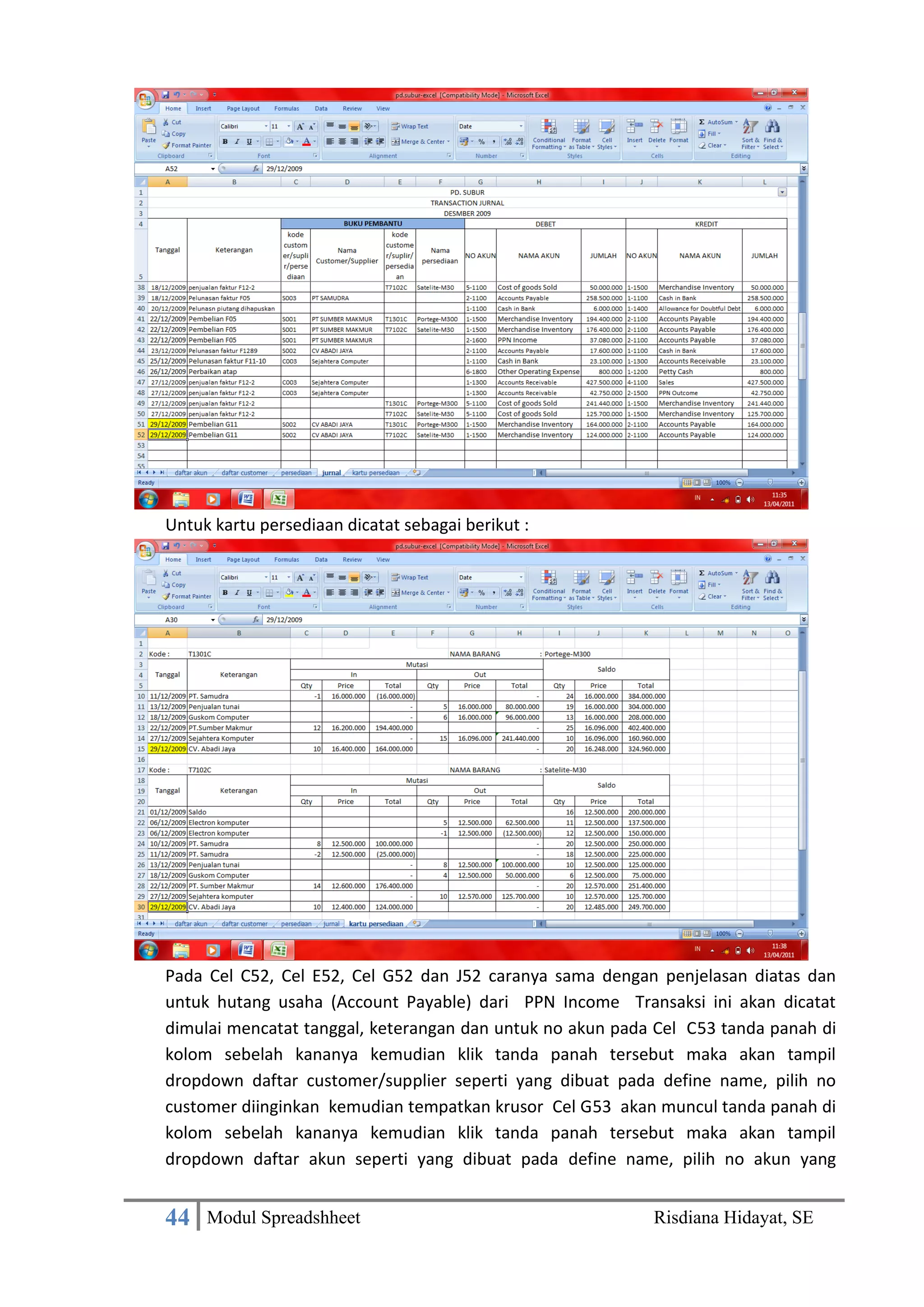 Modul Prod. Akuntansi Program Spreadsheet | PDF
