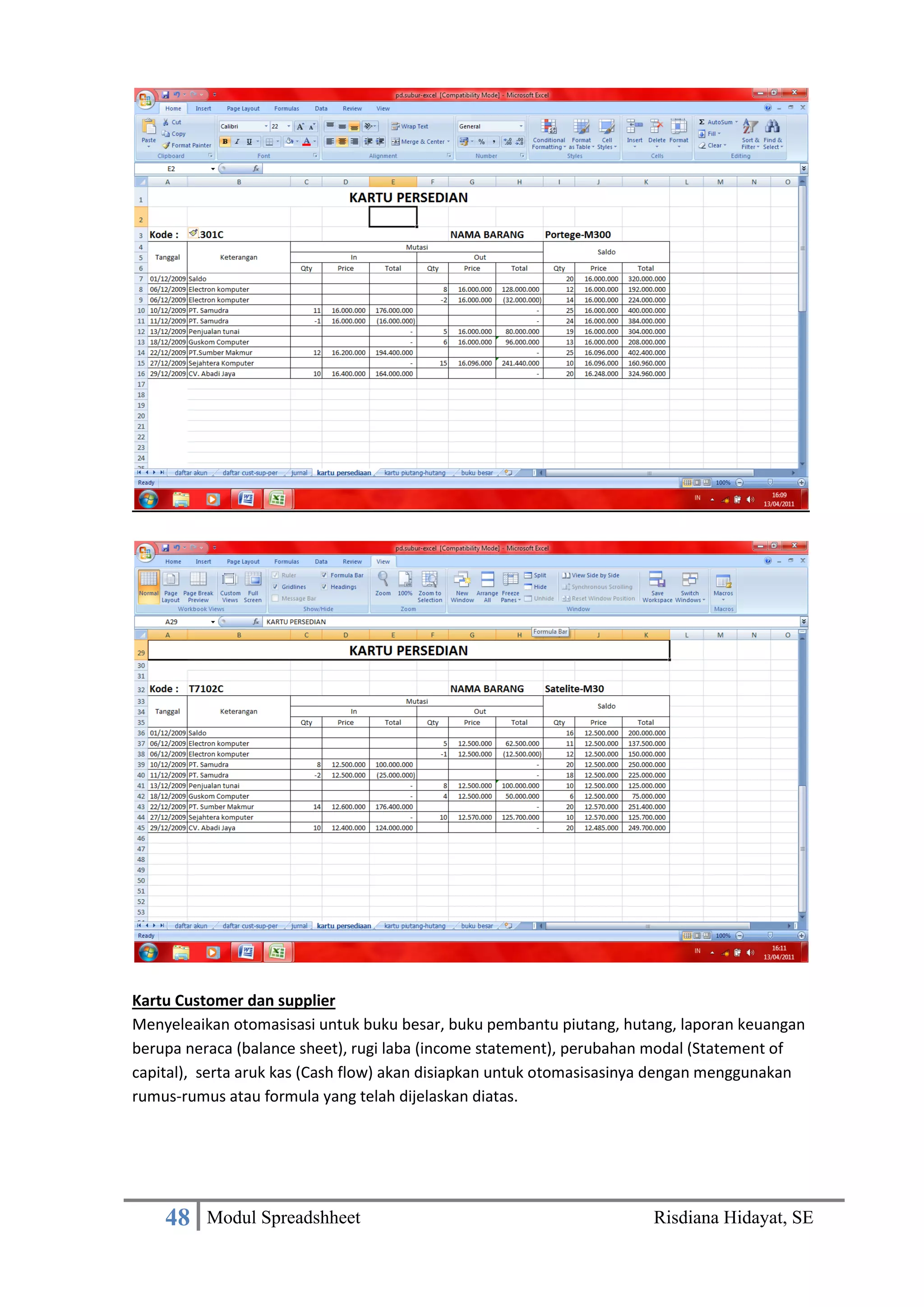 Modul Prod. Akuntansi Program Spreadsheet | PDF