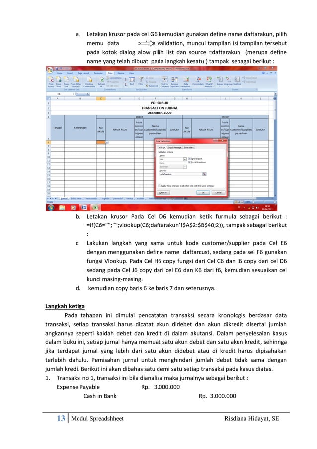 Modul Prod. Akuntansi Program Spreadsheet | PDF