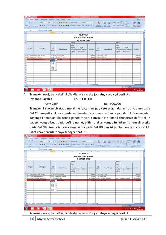 Modul Prod. Akuntansi Program Spreadsheet | PDF