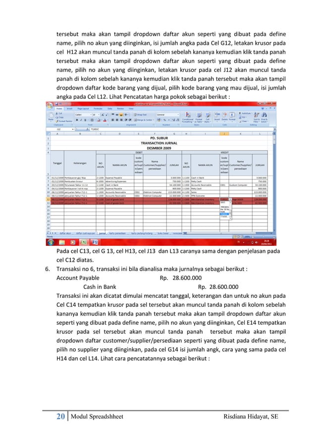 Modul Prod. Akuntansi Program Spreadsheet | PDF