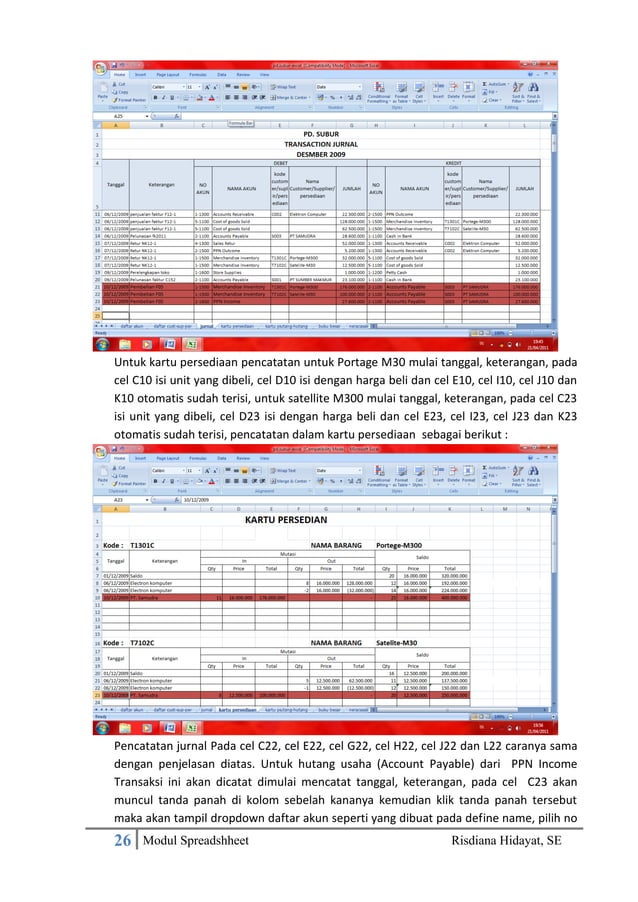 Modul Prod. Akuntansi Program Spreadsheet | PDF