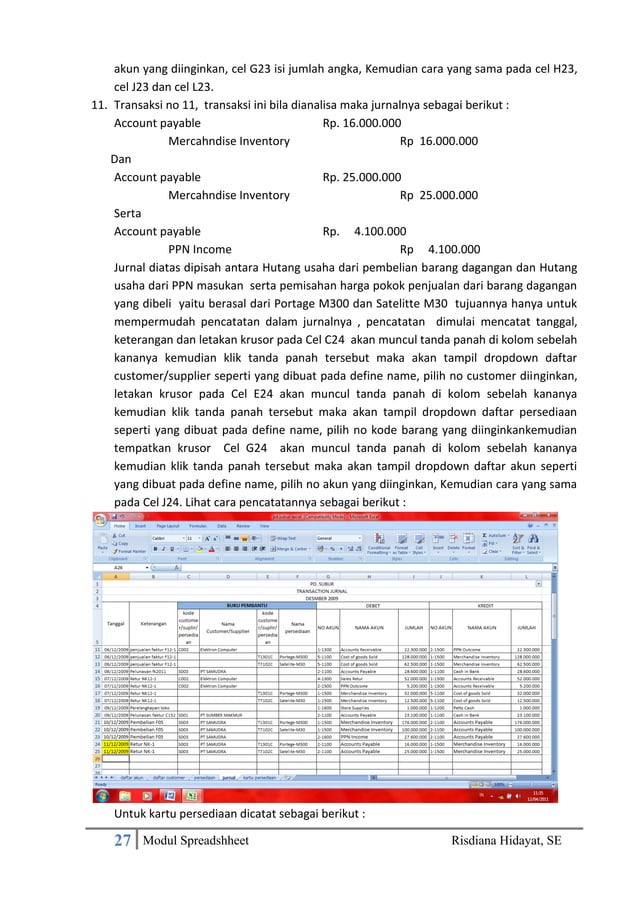 Modul Prod. Akuntansi Program Spreadsheet | PDF