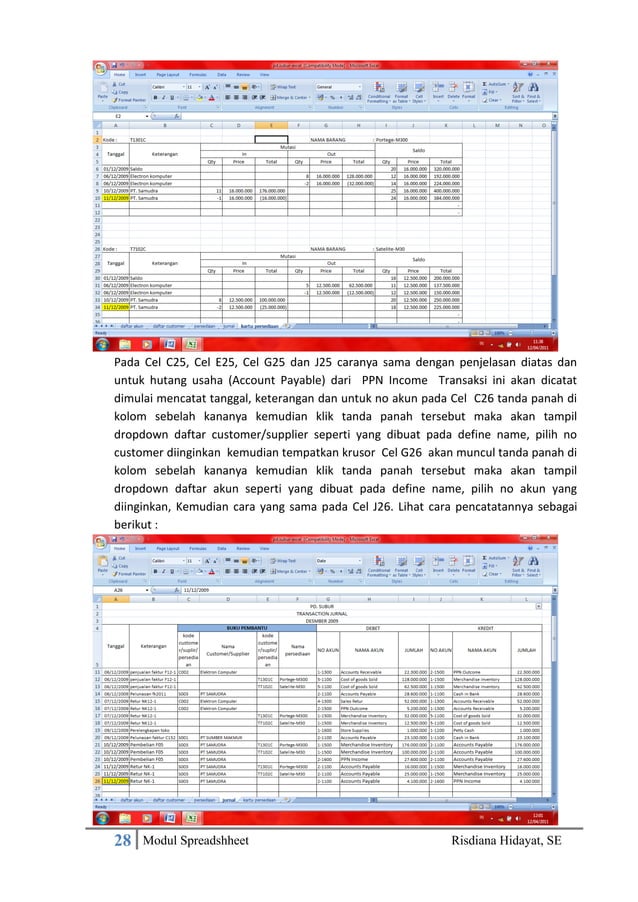 Modul Prod. Akuntansi Program Spreadsheet | PDF