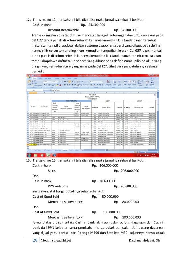 Modul Prod. Akuntansi Program Spreadsheet | PDF