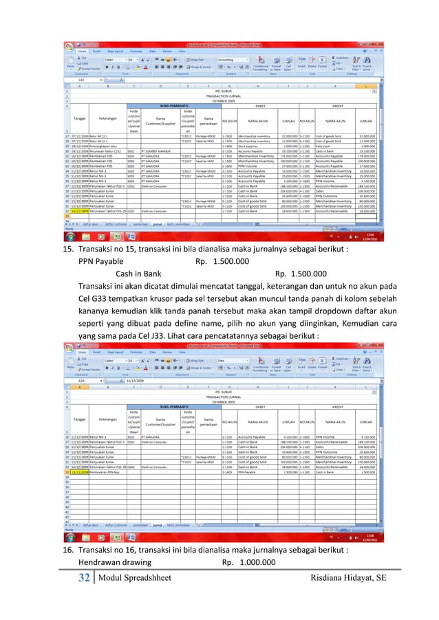 Modul Prod. Akuntansi Program Spreadsheet | PDF