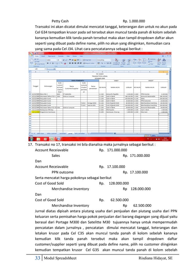 Modul Prod. Akuntansi Program Spreadsheet | PDF