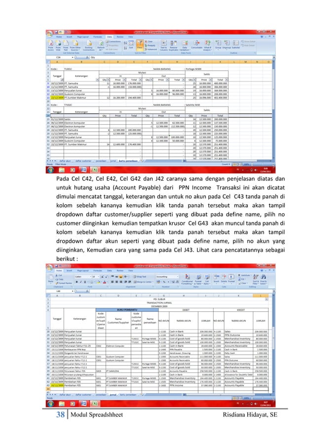 Modul Prod. Akuntansi Program Spreadsheet | PDF