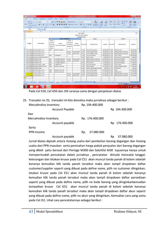 Modul Prod. Akuntansi Program Spreadsheet | PDF