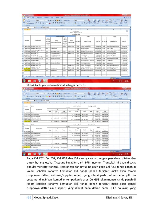 Modul Prod. Akuntansi Program Spreadsheet | PDF