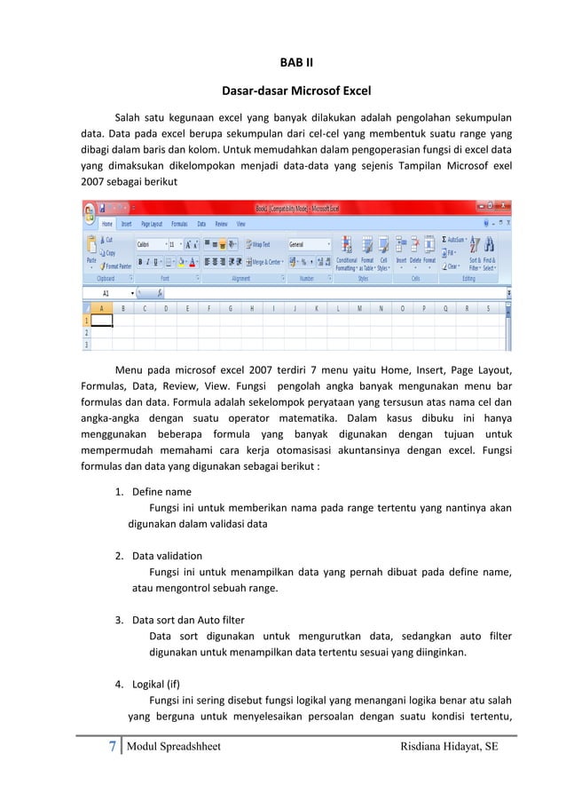 Modul Prod. Akuntansi Program Spreadsheet | PDF