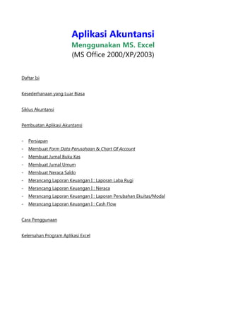 Akuntansi excel | PDF