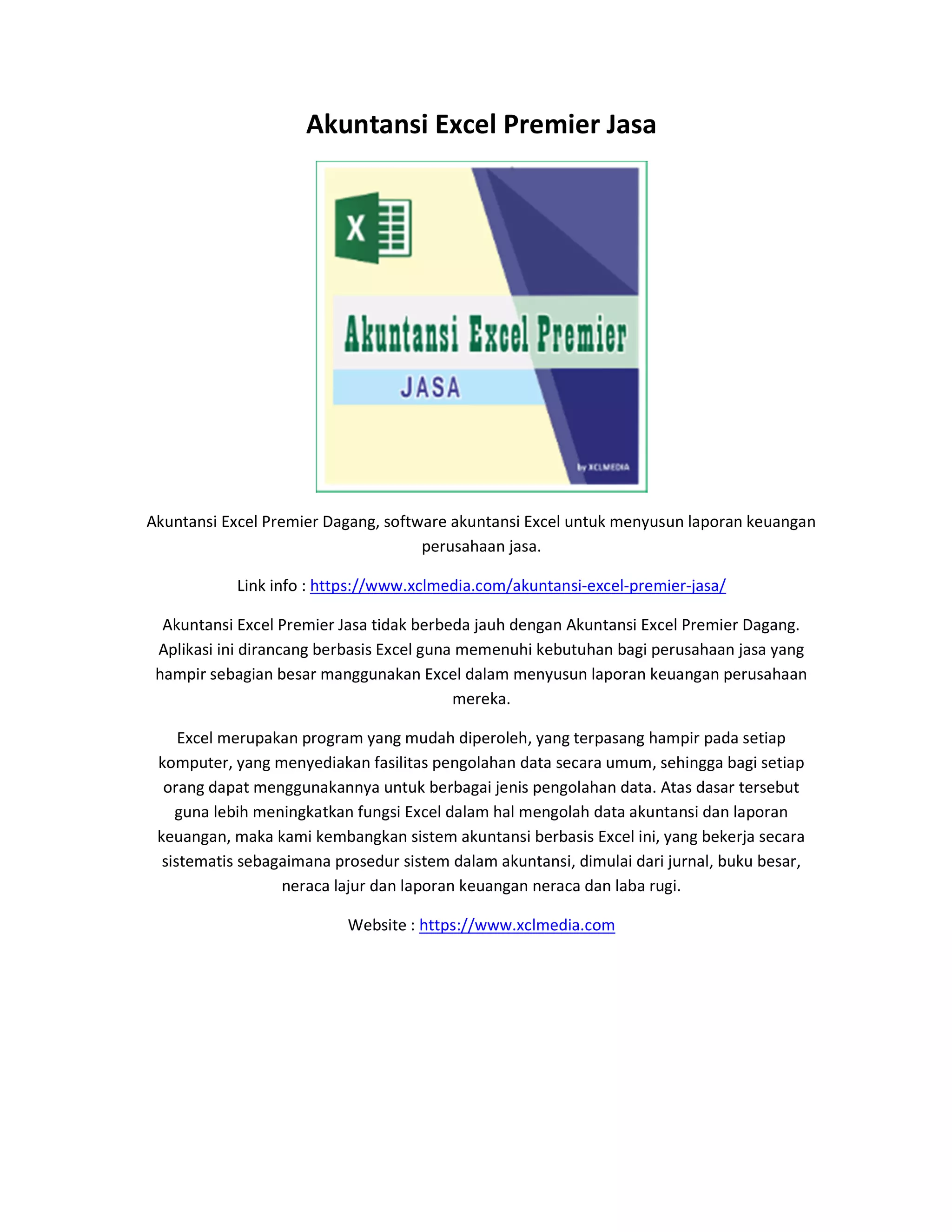 Akuntansi Excel Premier Jasa | PDF