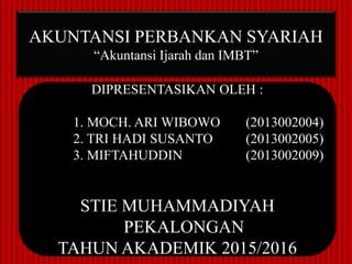 AKUNTANSI TRANSAKSI IJARAH DAN IMBT | PPTX